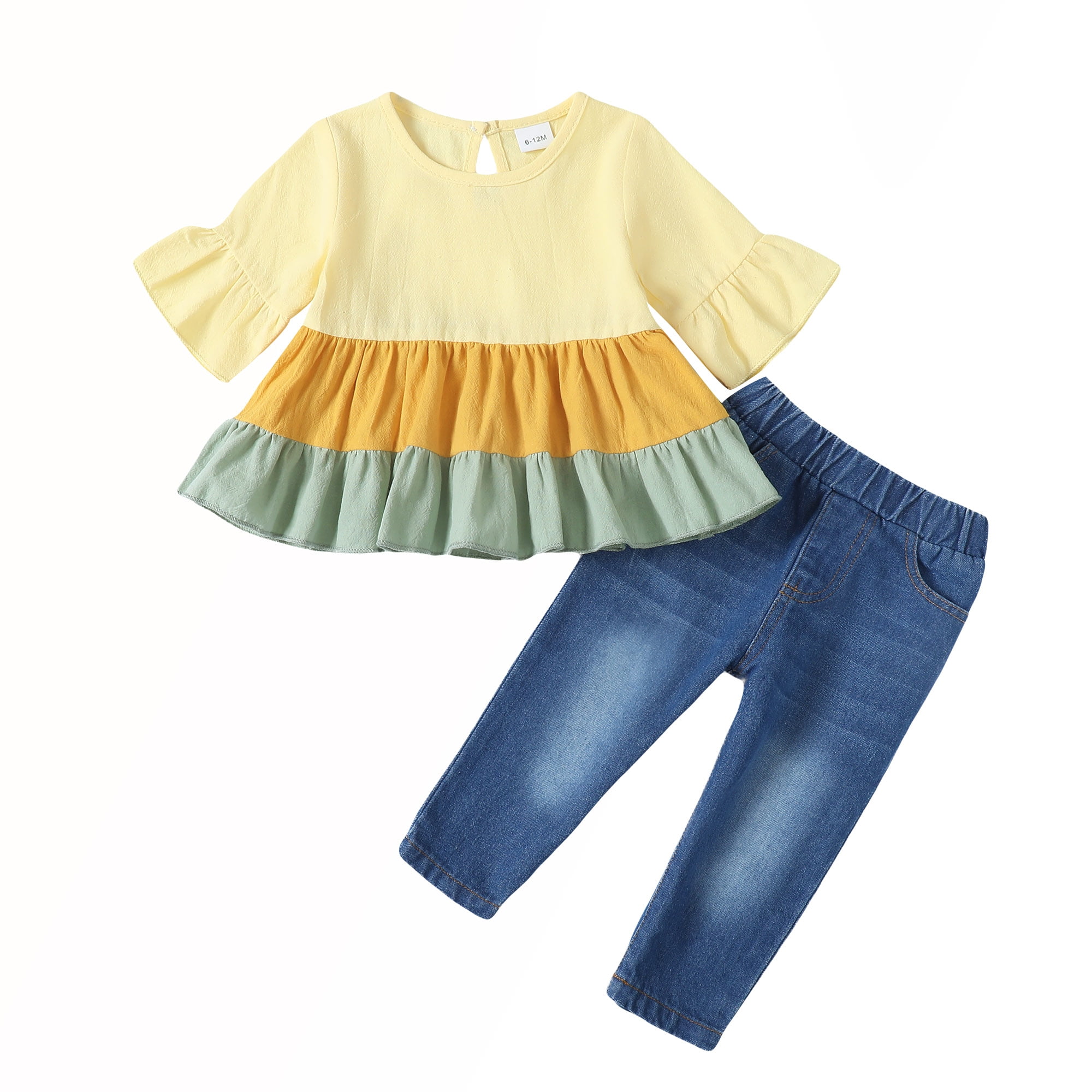 Kucnuzki 2T Toddler Girl Summer Outfits Pants Sets 3T Short Sleeve ...