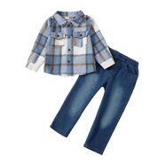 CARETOO Toddler Boy Clothes Outfit Infant Shirt Denim Jeans Pants Fall ...