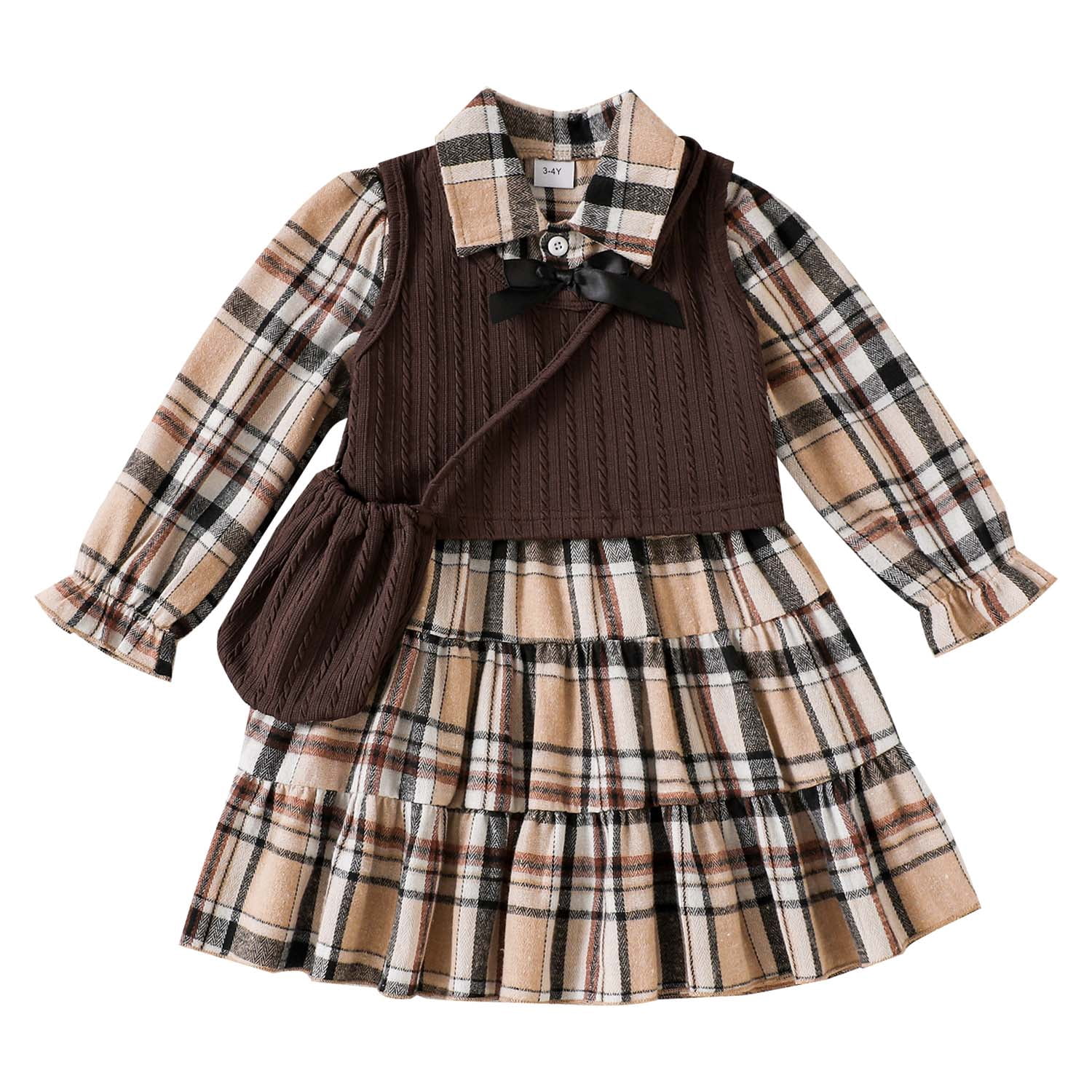 Kucnuzki 3T Toddler Girl Outfit Set 4T Kid Child Skirt Set Long Sleeves ...