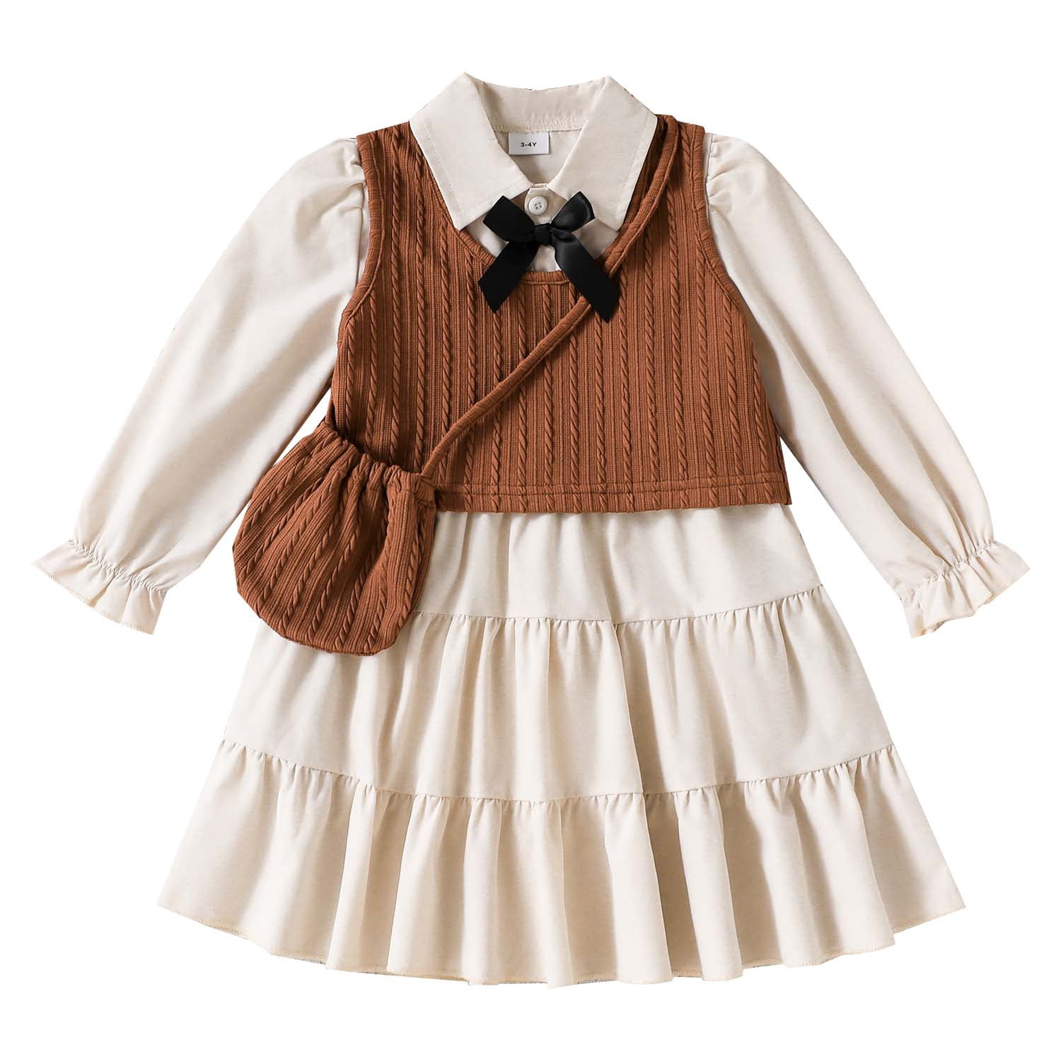 Kucnuzki 3T Toddler Girl Outfit Set 4T Kid Child Skirt Set Long Sleeves ...