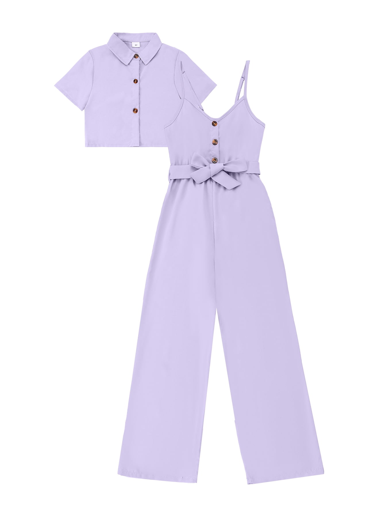 Kucnuzki 7 Years Big Girls Jumpsuit Summer Outfits 8 Years Kid Crop Top ...