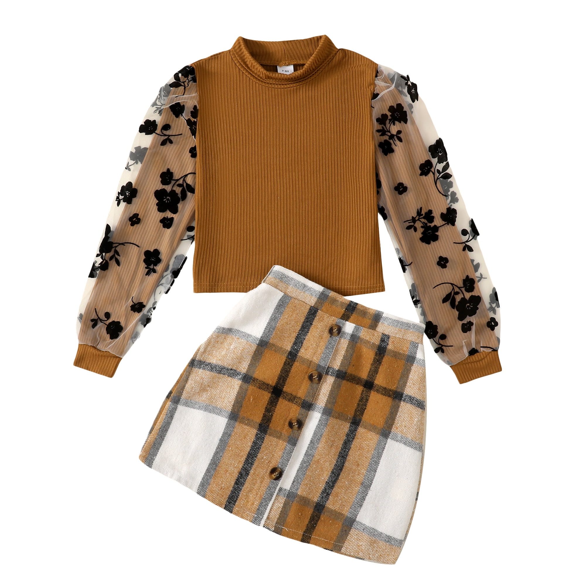 Kucnuzki 9T Big Girl Fall Winter Outfits Skirts Sets 10T Long Sleeve ...