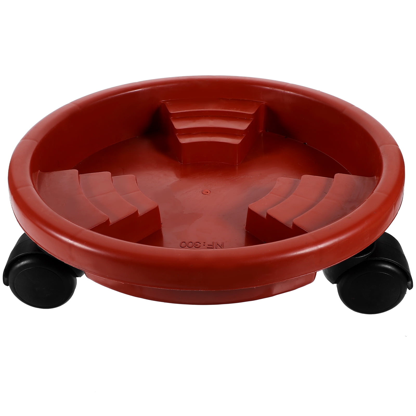 Kudiqi Casters Rolling Stand Round Flower Pot Mover Brown Red Indoor ...