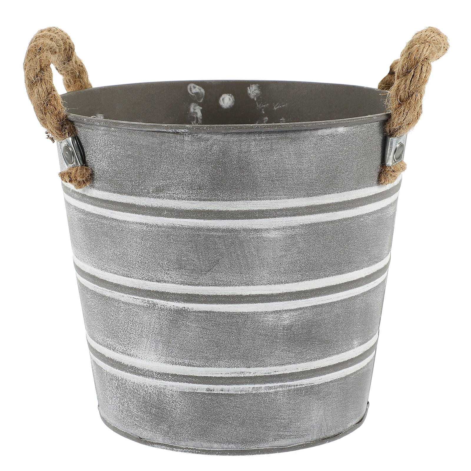 Kudiqi Galvanized Tin Planter Rustic Metal Pail Flower Pot Vintage ...