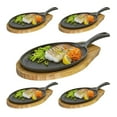 Kuechenprofi Oval Serving Pan (Black) with Wooden Board (5 pack ...