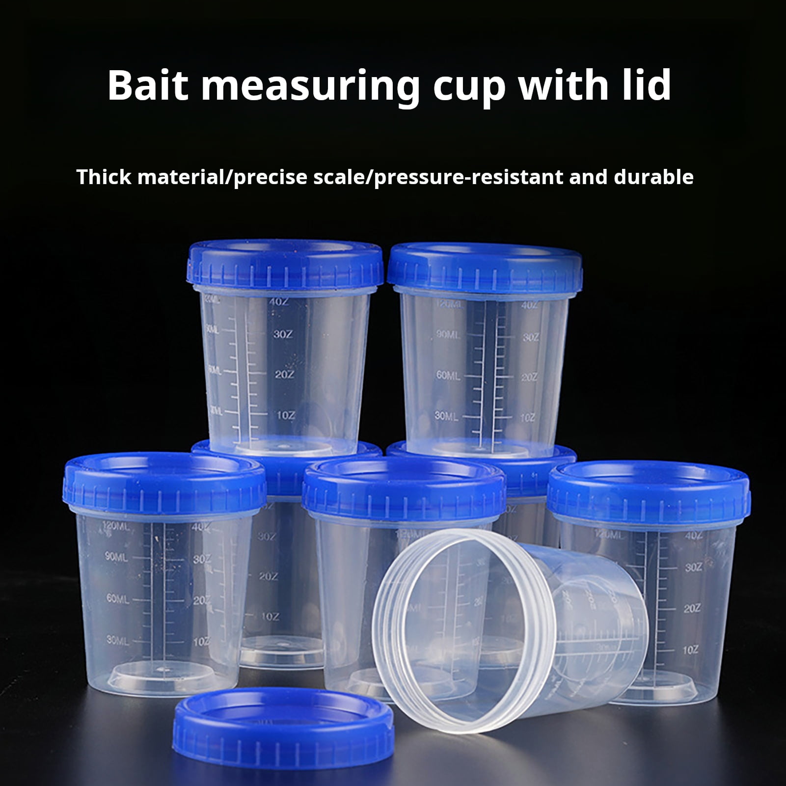 Kuervmo 4Pcs Salad Dressing Containers Measuring Cup Set with Threaded ...