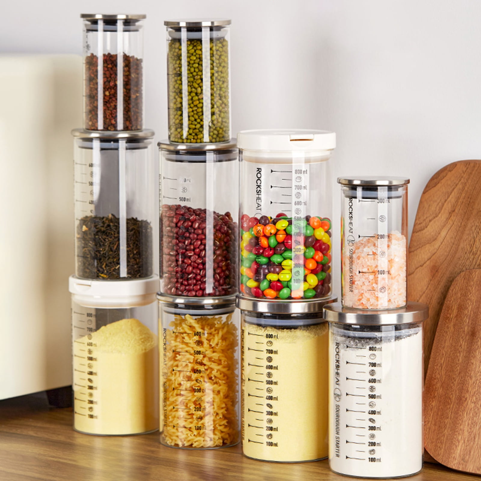 Kuervmo Home Fermenter with Scale Sourdough Fermentation Jar ...