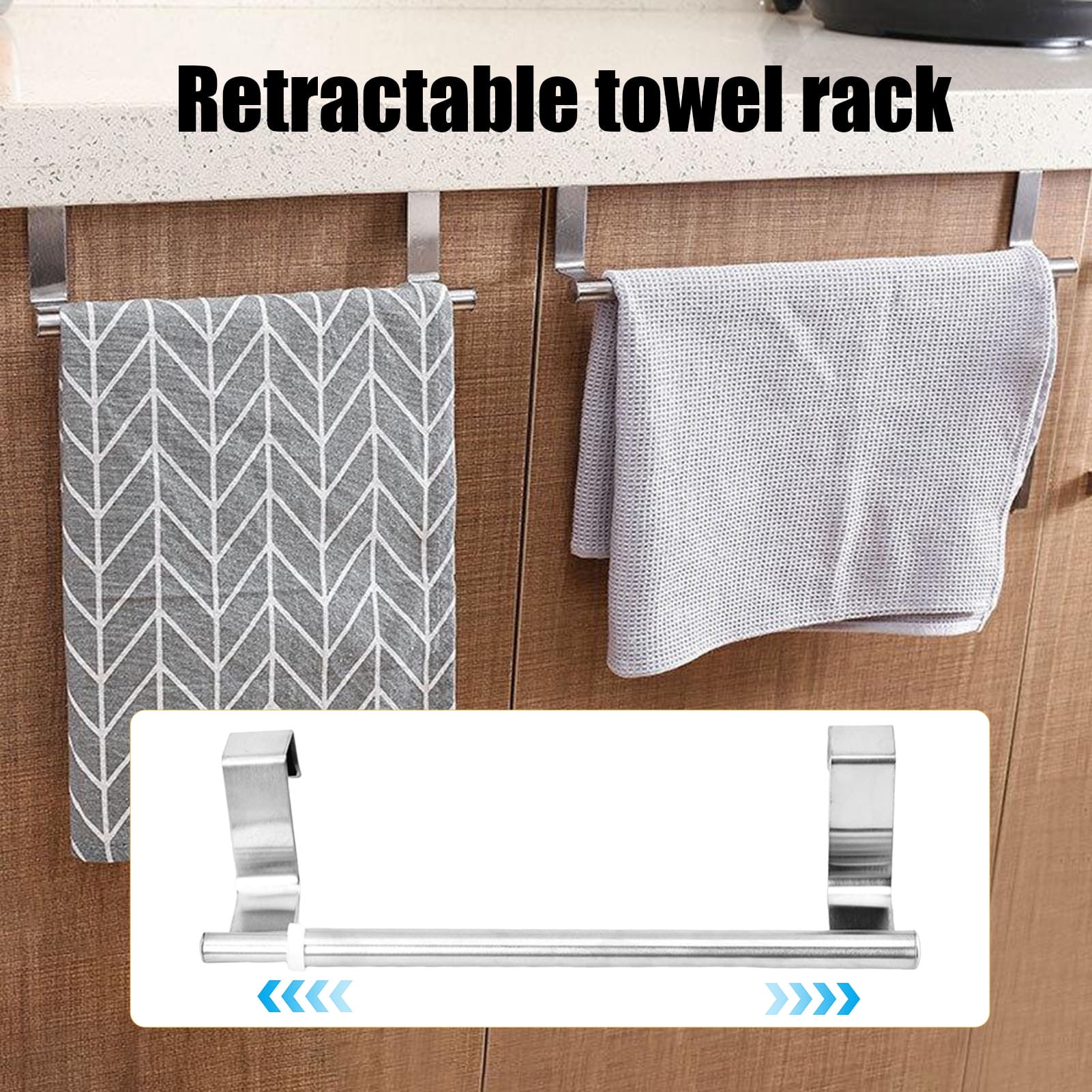 Kuervmo Over Door Towel Rack for Cabinet Door Adjustable Length ...
