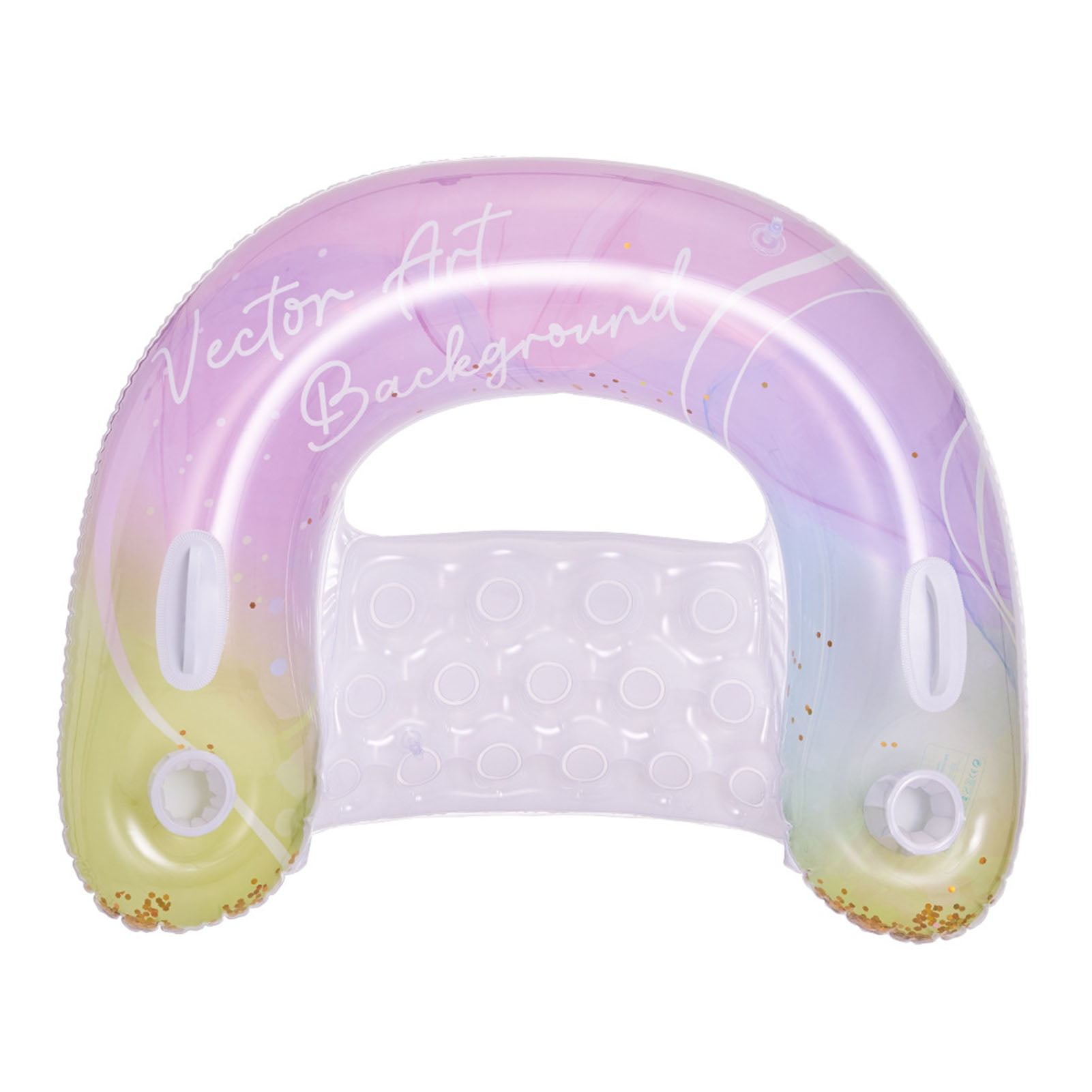 Kuervmo Pool Lounger with Double Cup Holders Inflatable Pool Lounge ...