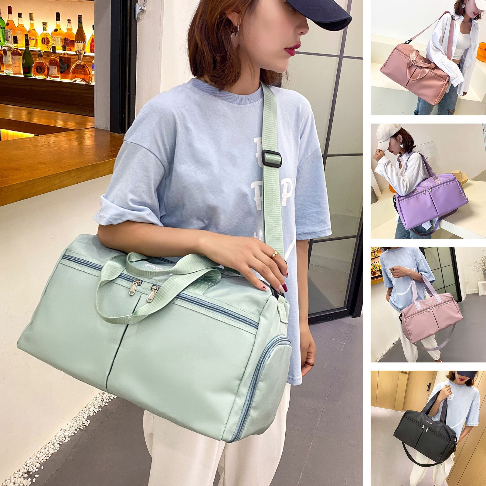 Kuervmo Travel Duffle Bag Large Capacity Dry Wet Separation Zipper ...