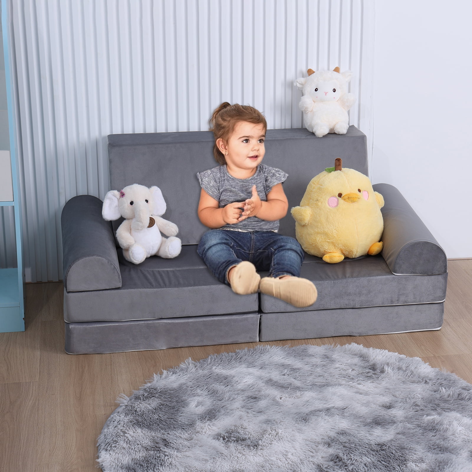 Kuervmo Ultimate Modular Kids Play Couch, Toddler Play Sofa, Sponge ...