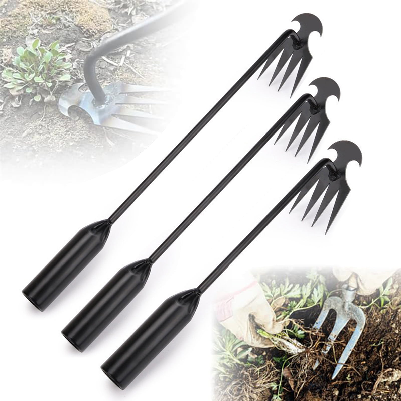 Kuervmo Uprooting Weeding Tool Garden Rake with Long Handle High ...