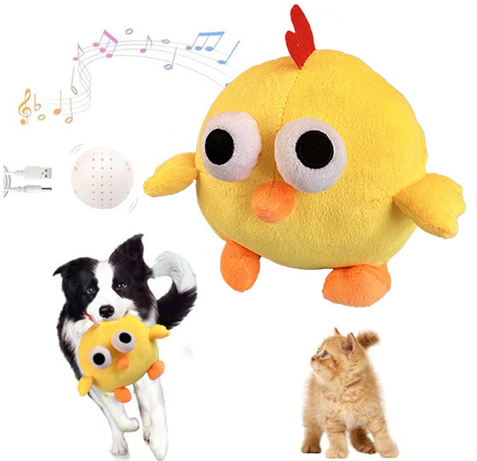 Kugachren Bouncing Chicken Plush Toy, Cute Animal Stuffed Doll, Talking and Jumping Fun, Ideal ...