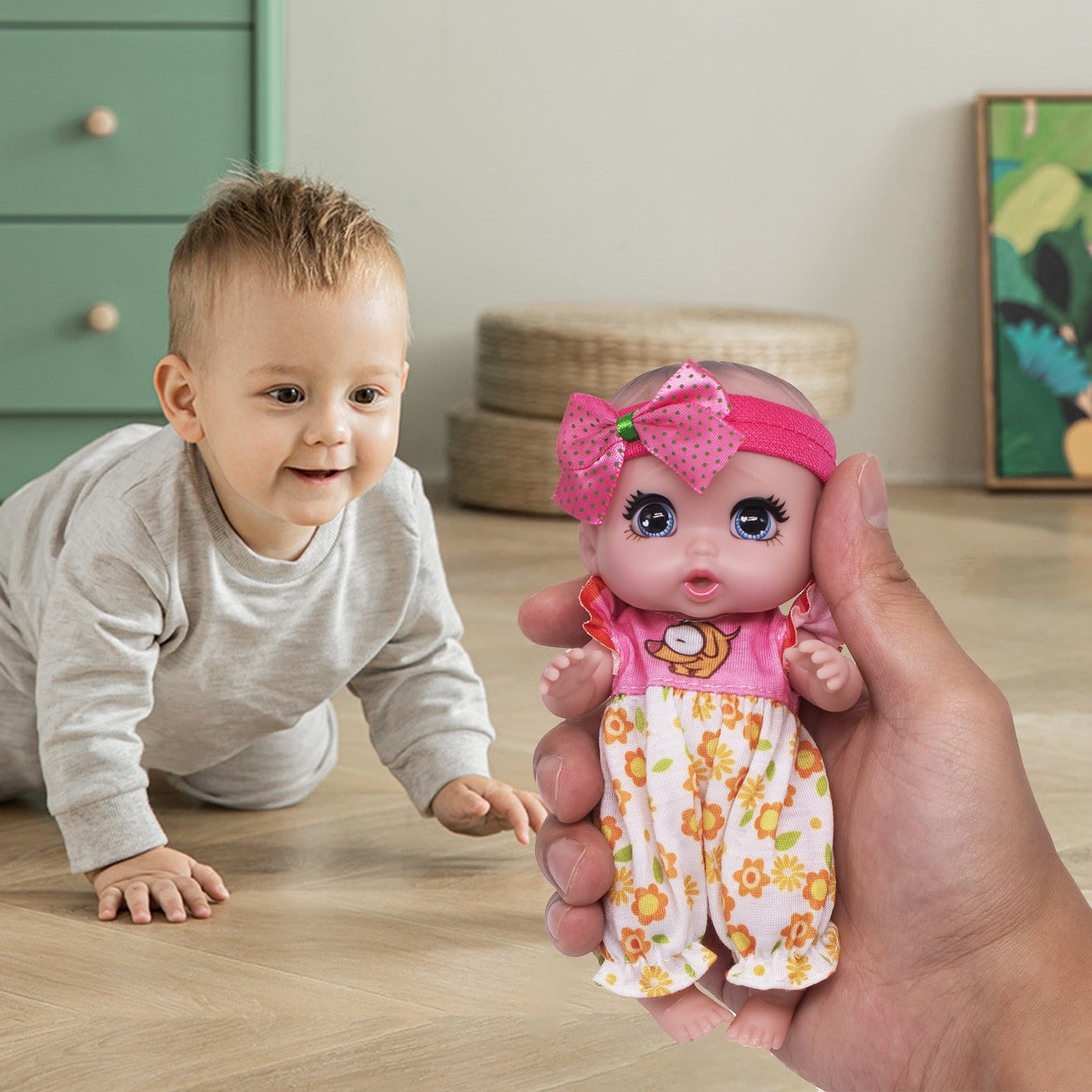 Kugachren 6in Accompanying Interactive Soft Silicone Baby Doll Full ...