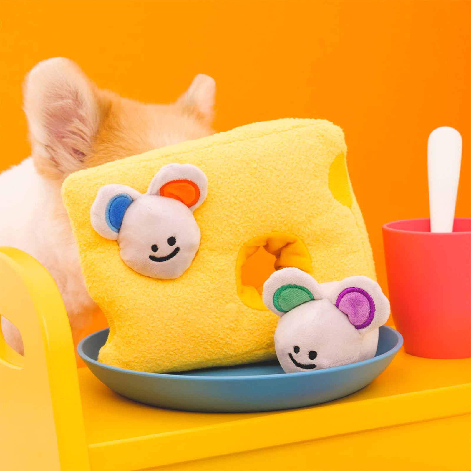 Kugachren Clearance Cheese Mouse Dog Toy Set, Dog Squeaky Plush Toy Set ...