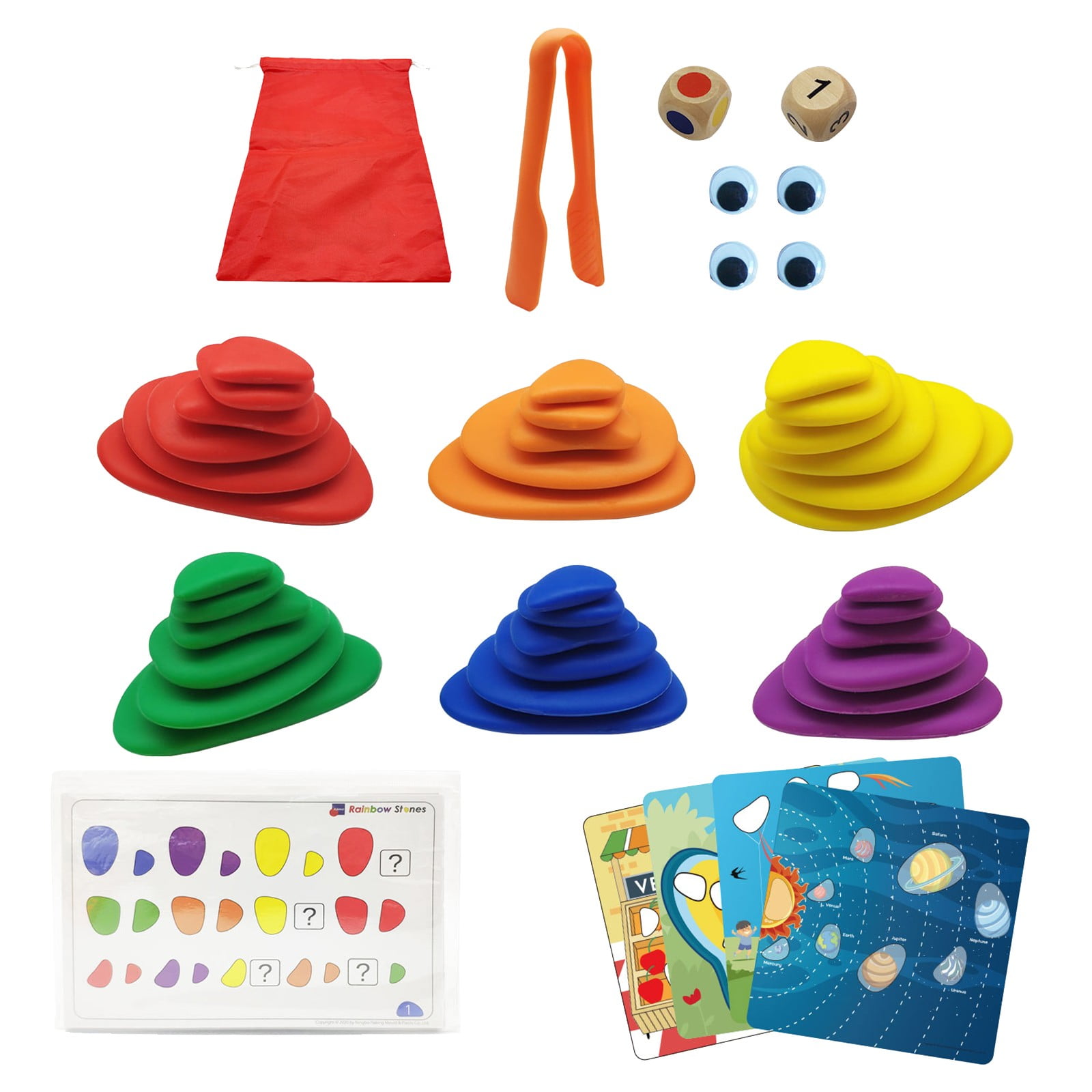 Kugachren Clearance Gift Educational Pebbles Sorting and Stacking ...