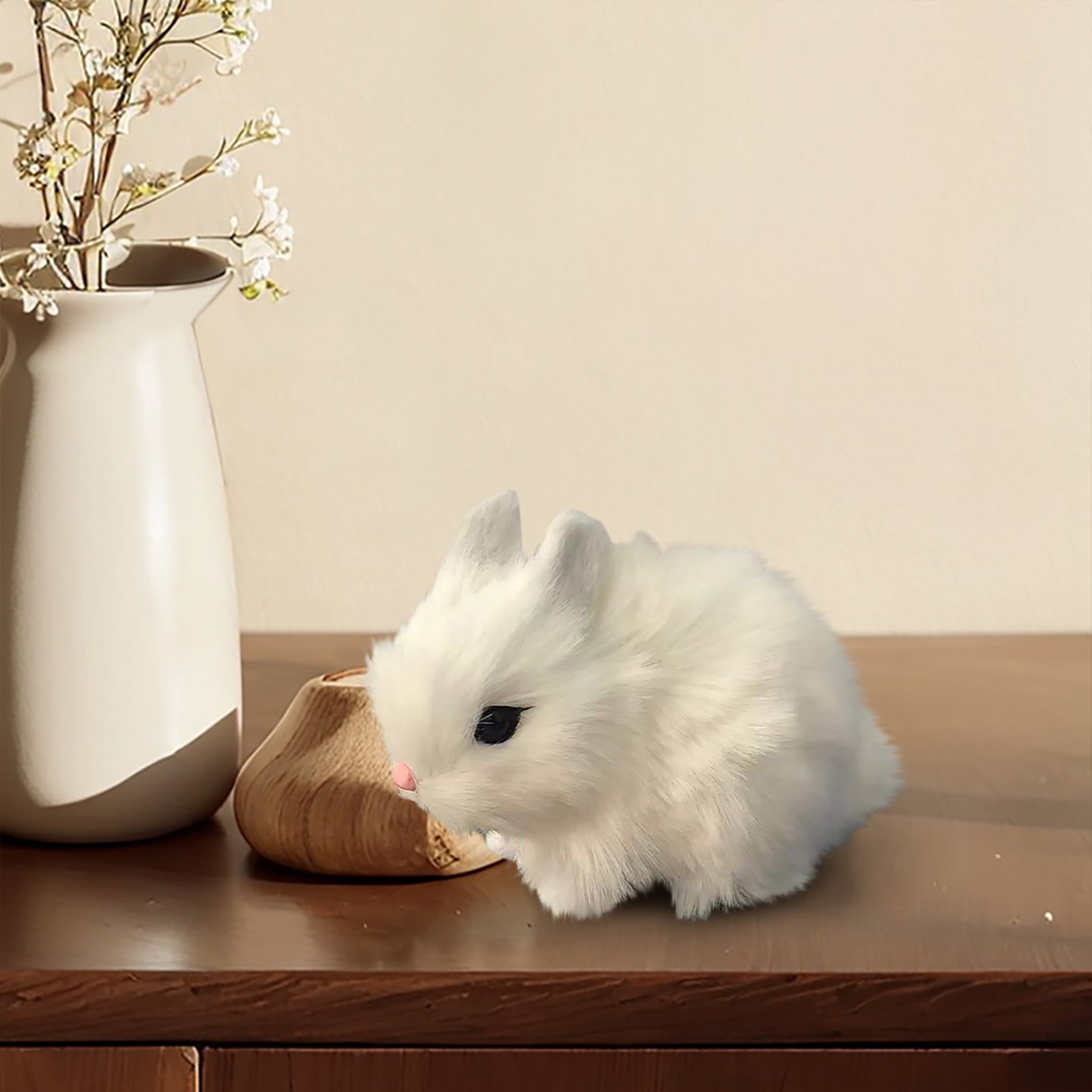 Kugachren Gift Mini Realistic Cute Plush Bunny Lifelike Animal Easter ...