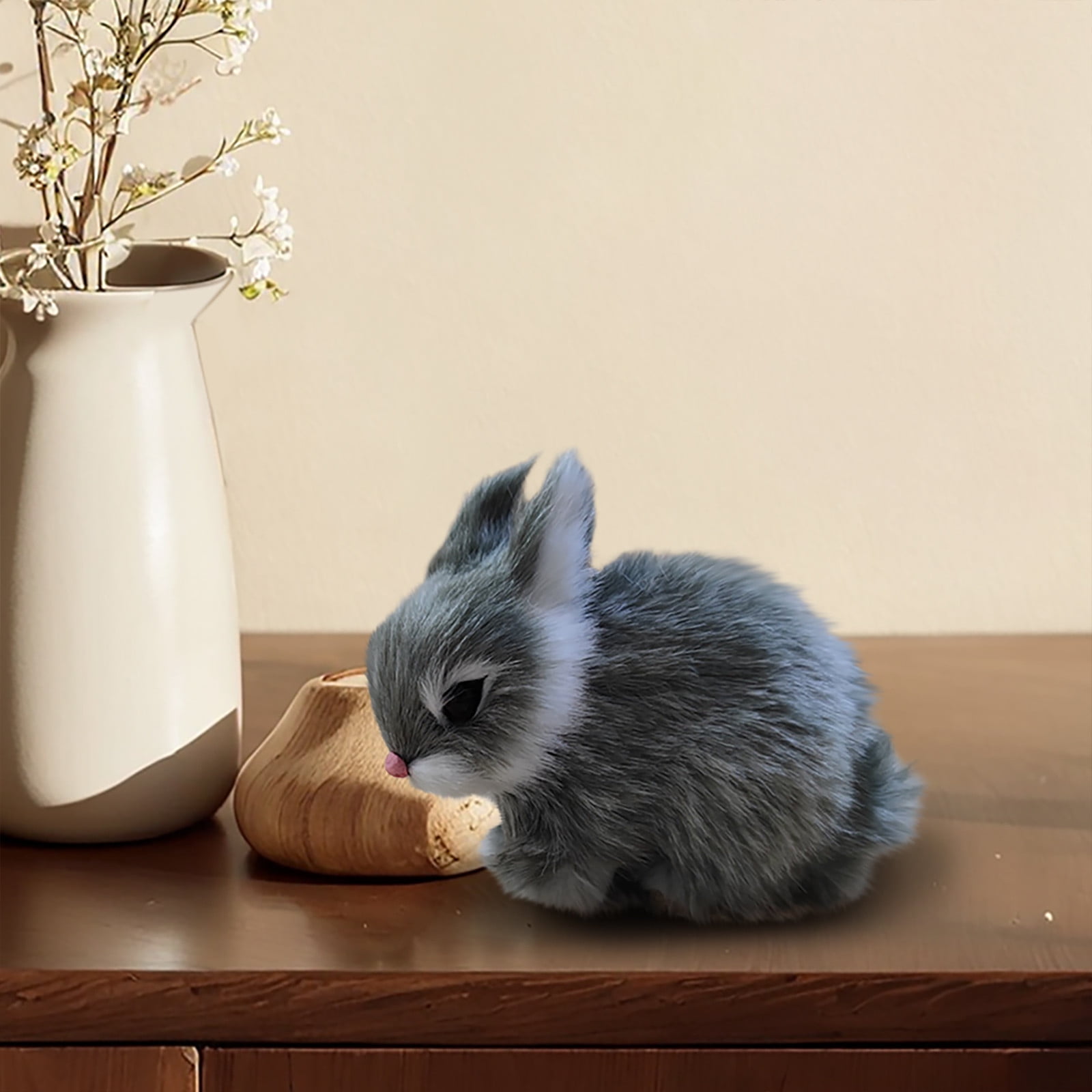 Kugachren Clearance Gift Mini Realistic Cute Plush Bunny Lifelike ...