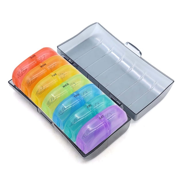 Kugachren Intelligent Box Organize Vitamin Case, Morning Evening Meds ...