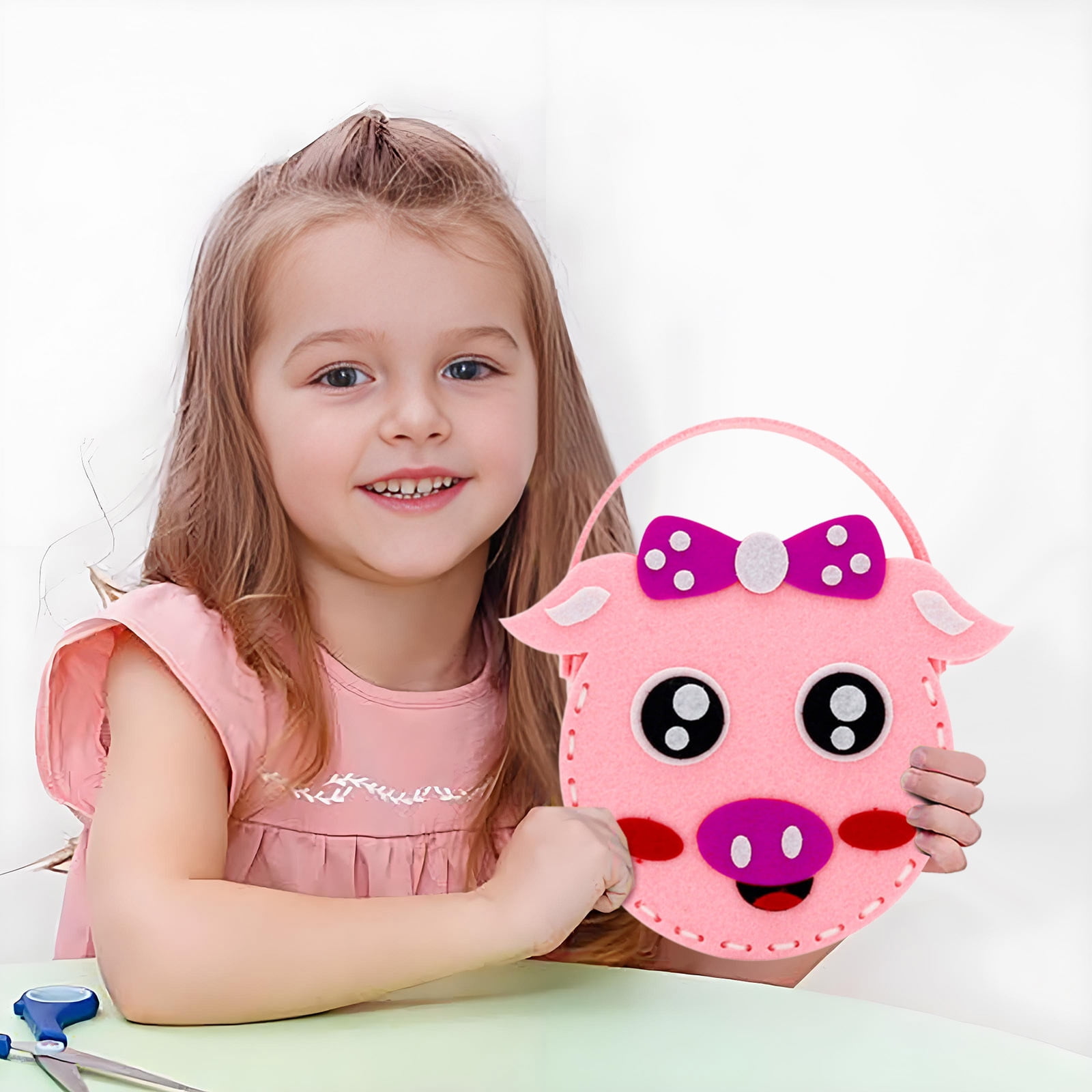 Kugachren Kids' DIY Non - woven Pig - Shaped Bag Kit, Kindergarten Hand ...