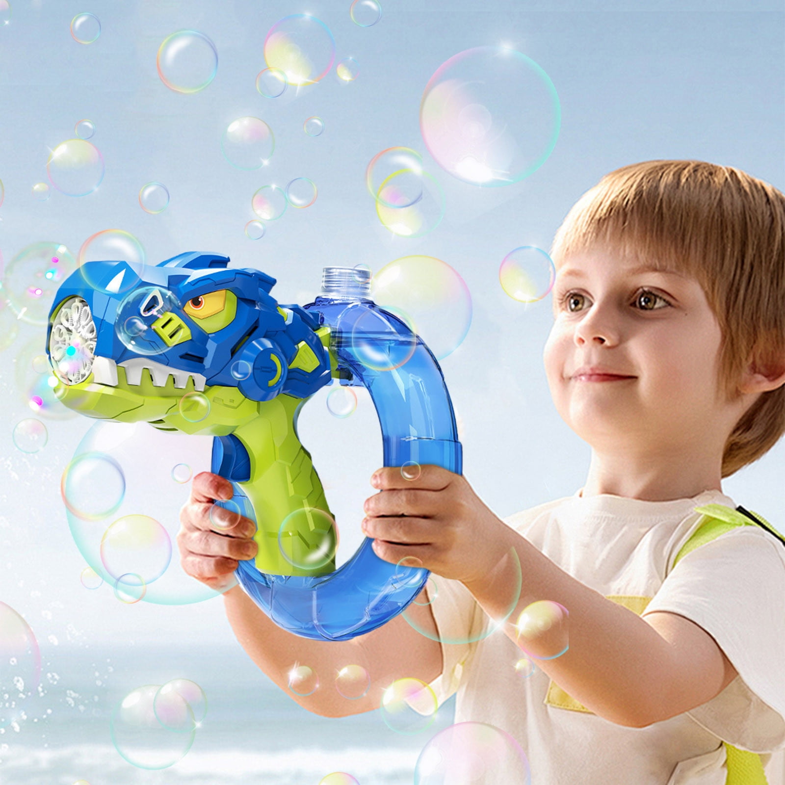 Kugachren Rechargeable Dinosaur Bubble Gun Toy, Automatic Handheld ...