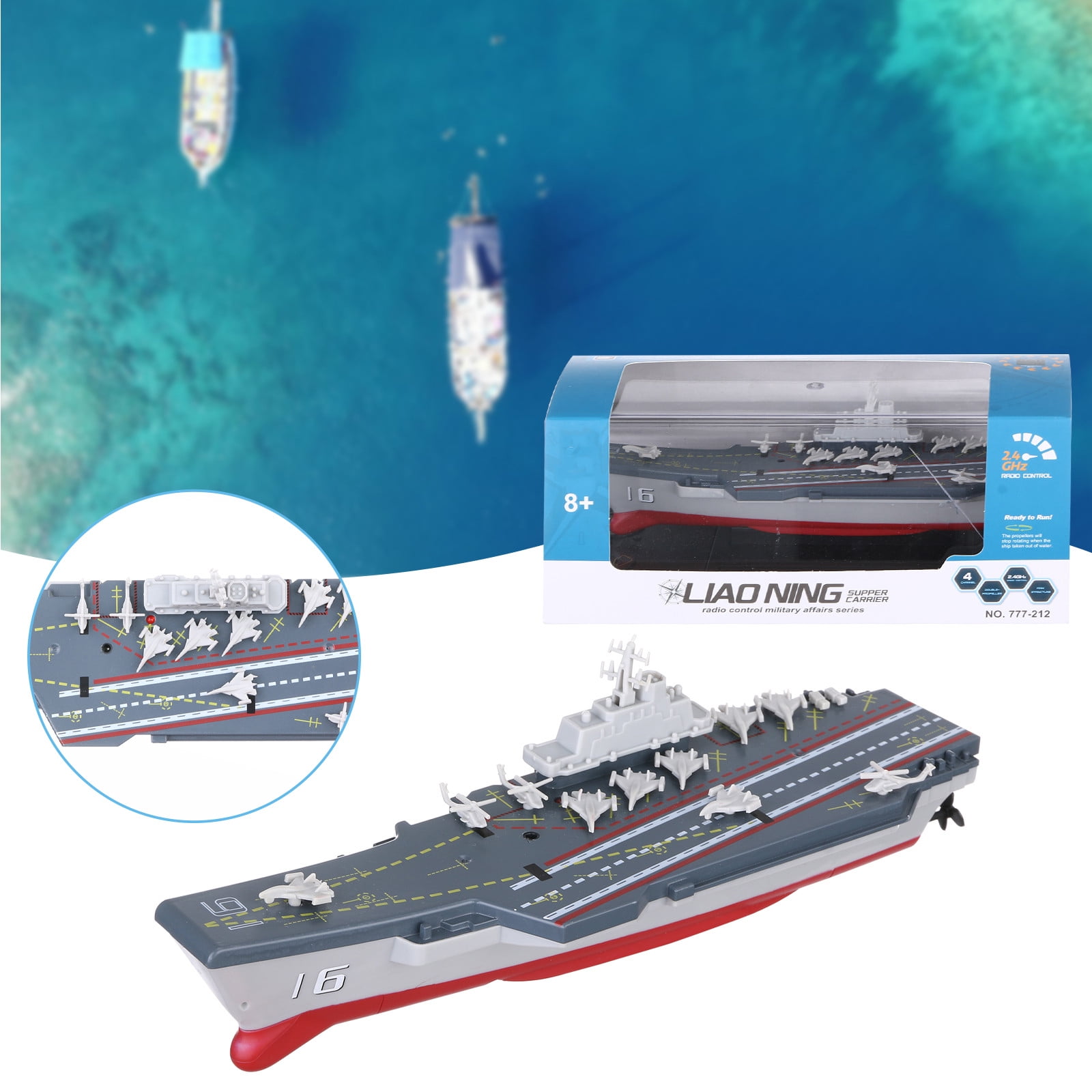 Kugachren Clearance2.4GHz RC Radio Remote Control Navy Aircraft Carrier ...