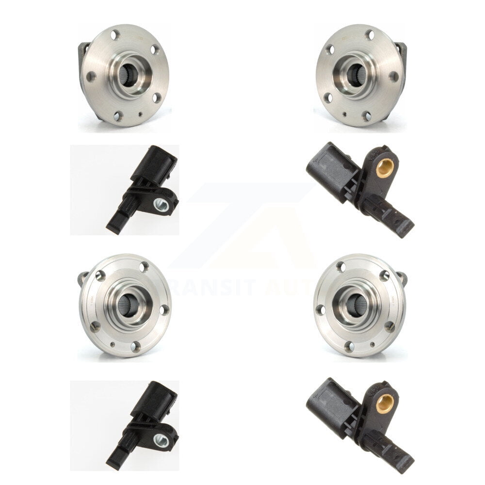 Kugel Front Rear Wheel Hub Bearing and ABS Sensor Kit (8Pc) for Car ...