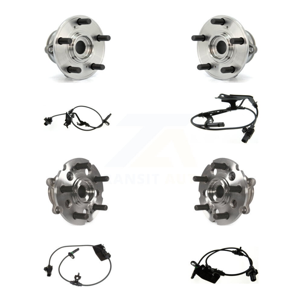 Kugel Front Rear Wheel Hub Bearing and ABS Sensor Kit (8Pc) for Car ...