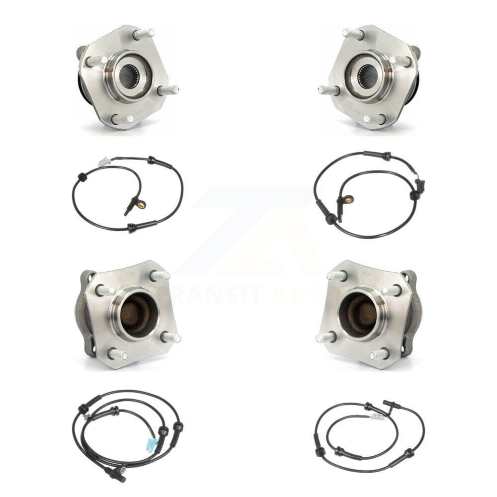 Kugel Front Rear Wheel Hub Bearing and ABS Sensor Kit (8Pc) for Car ...