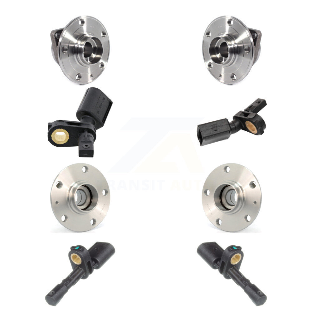 Kugel Front Rear Wheel Hub Bearing and ABS Sensor Kit (8Pc) for Car ...