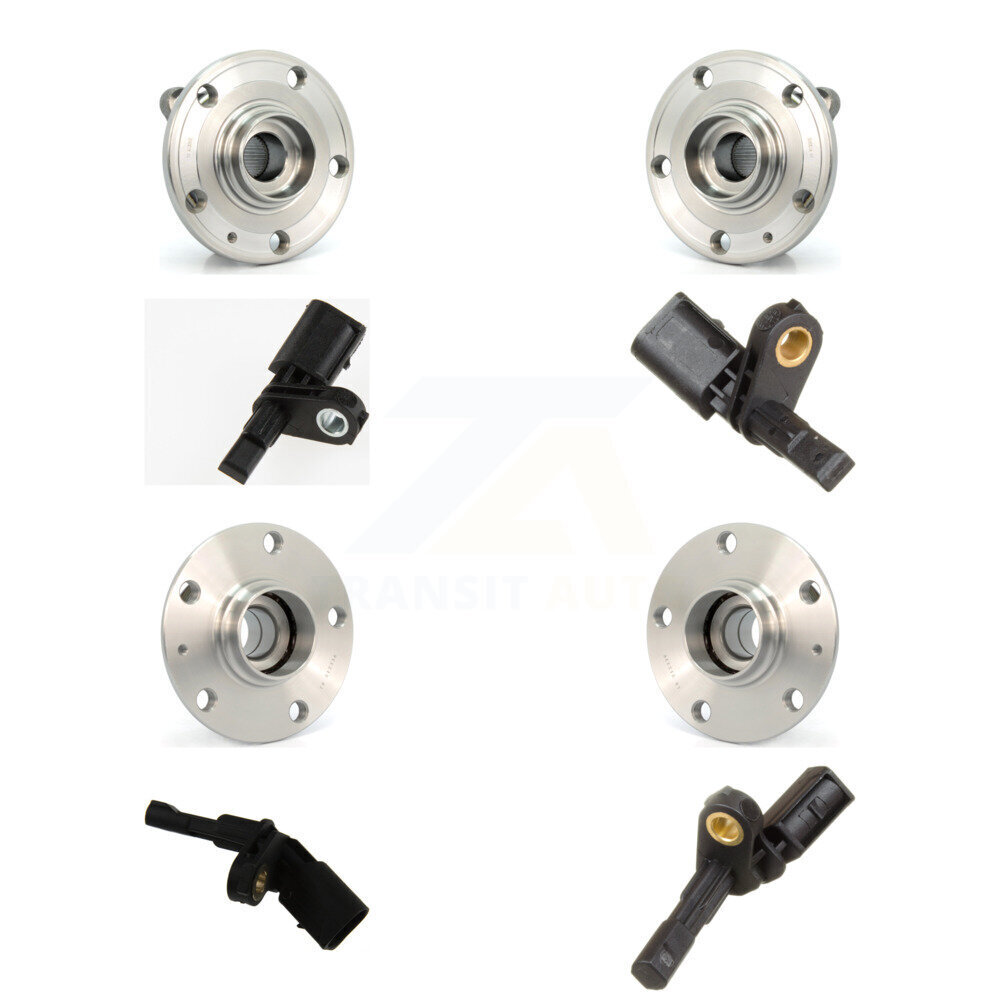 Kugel Front Rear Wheel Hub Bearing and ABS Sensor Kit (8Pc) for Car ...