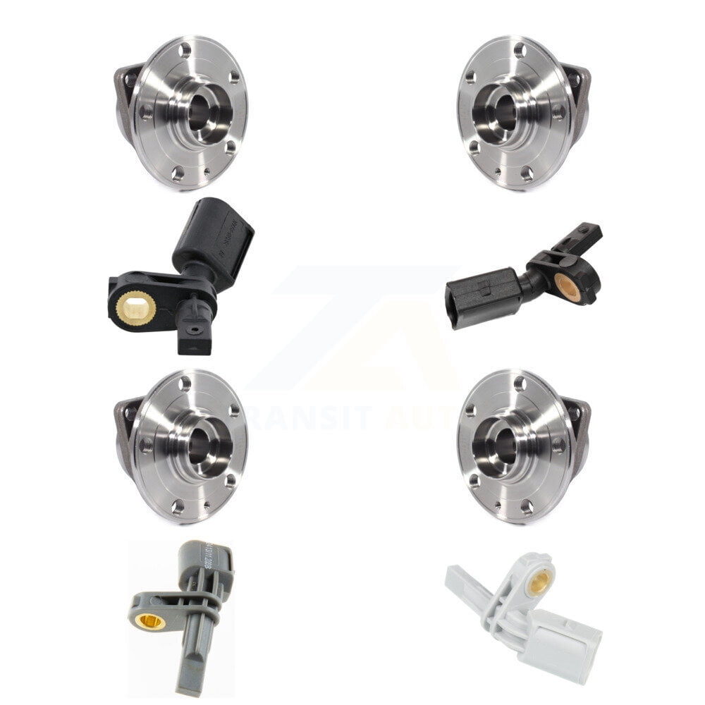 Kugel Front Rear Wheel Hub Bearing and ABS Sensor Kit (8Pc) for Car ...