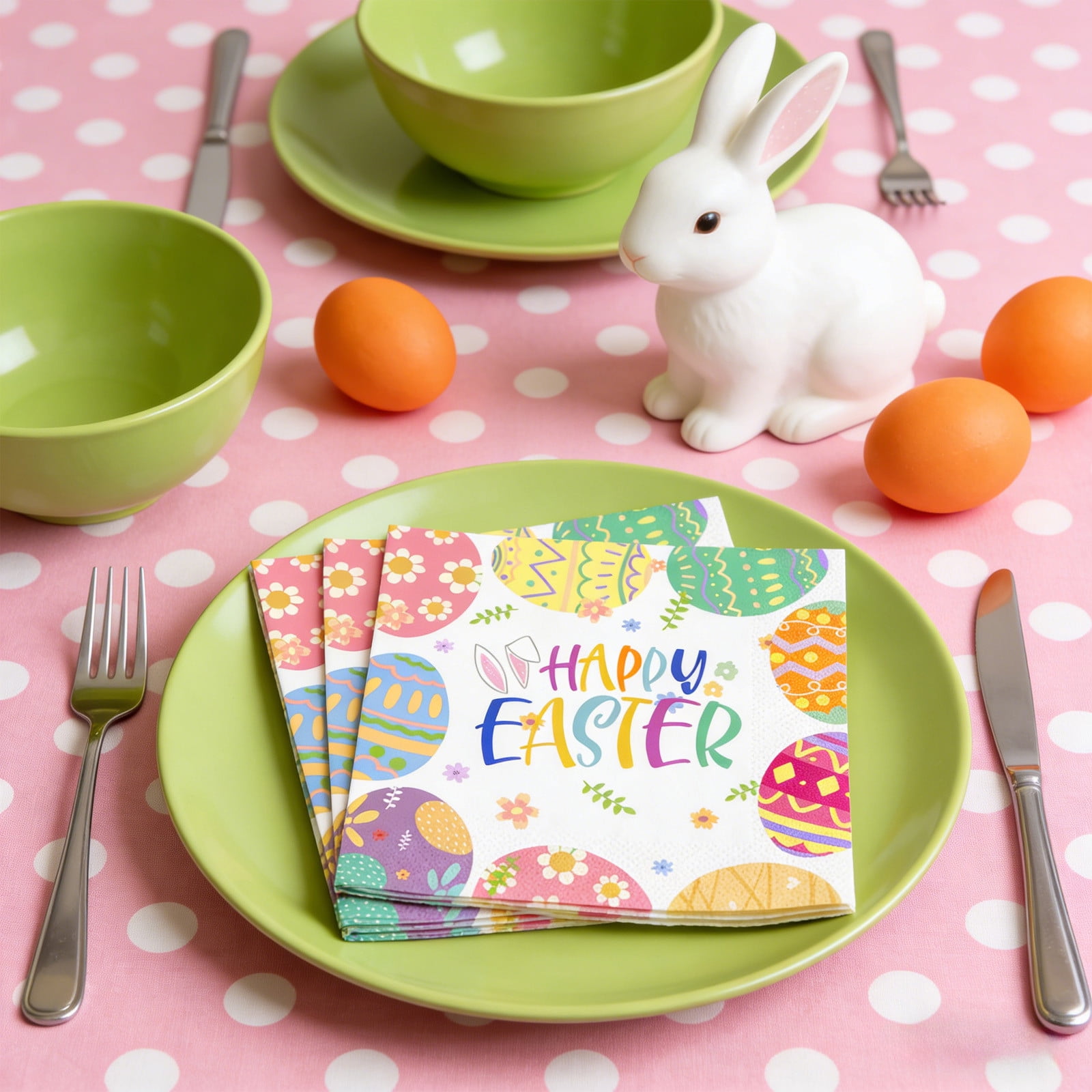 Kugisaki 20 Pack Easter Napkins Disposable Napkins Lunch Dinner Napkins ...