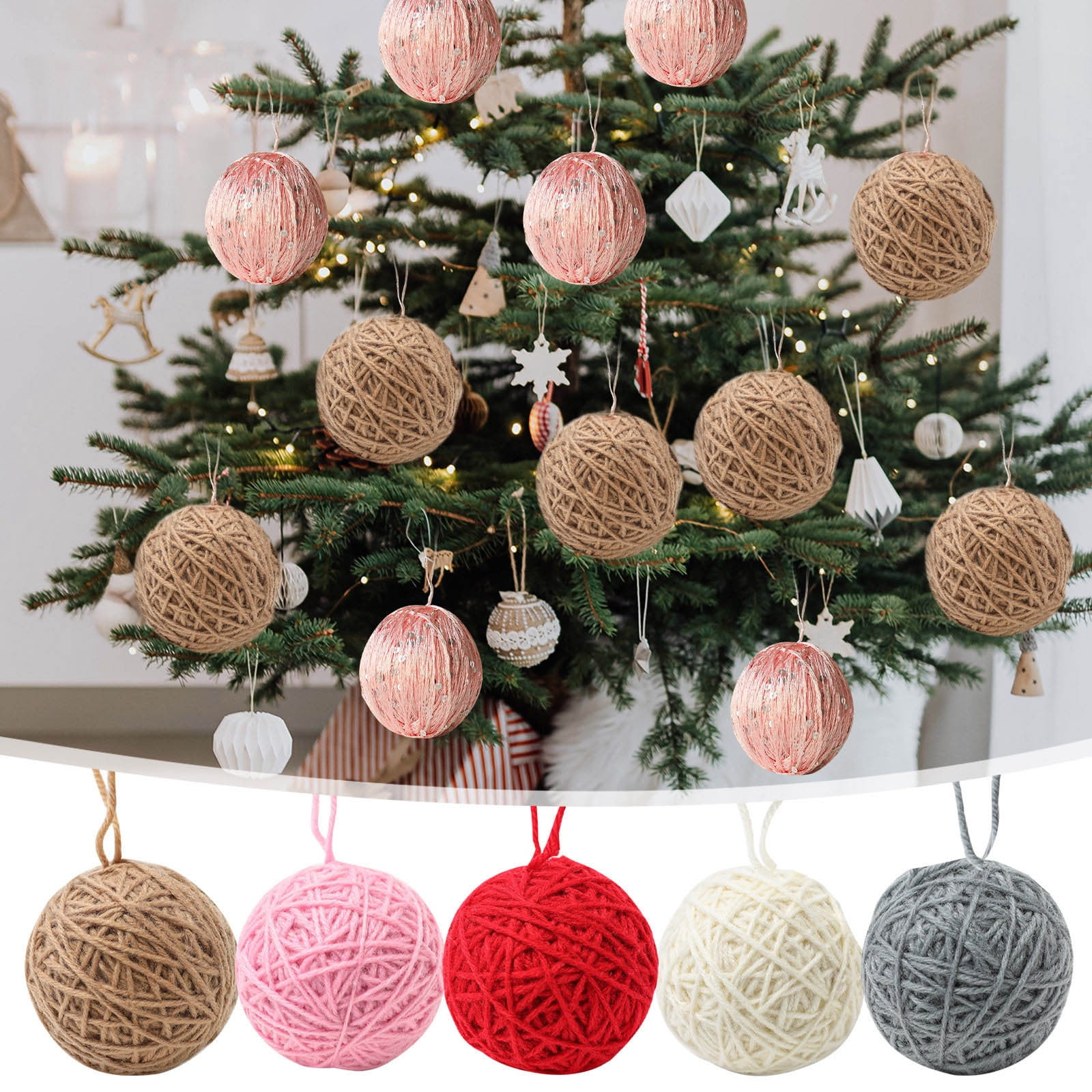 Kugisaki Christmas 2025 Hanging Yarn Ball Christmas Yarn Supplies Hand ...