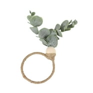 6 Pieces Wooden Bead Napkin Rings, Farmhouse Stretchable Napkin Rings ...