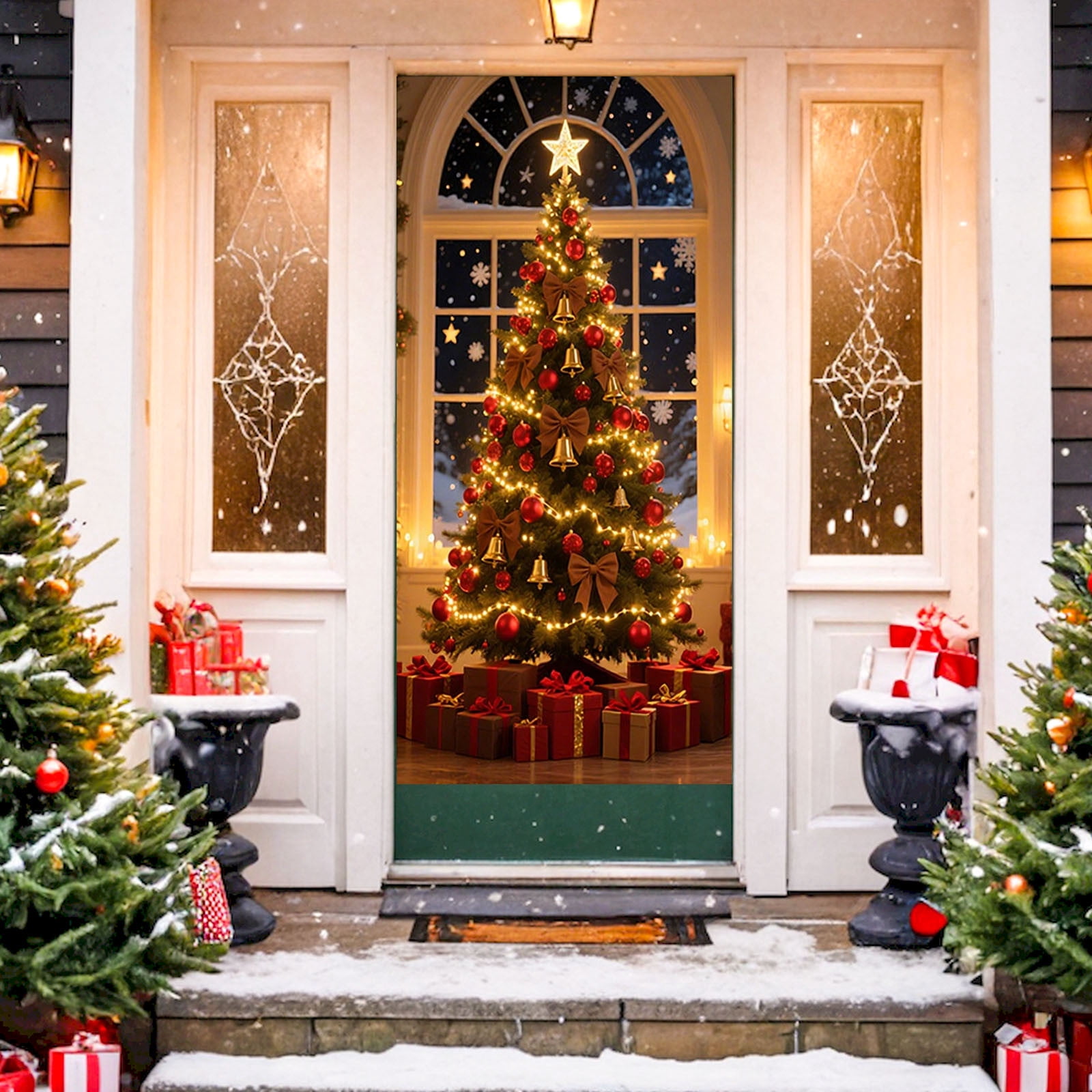 Kugisaki Christmas Door Cover Decoration, 185 x 90 cm Colorful ...