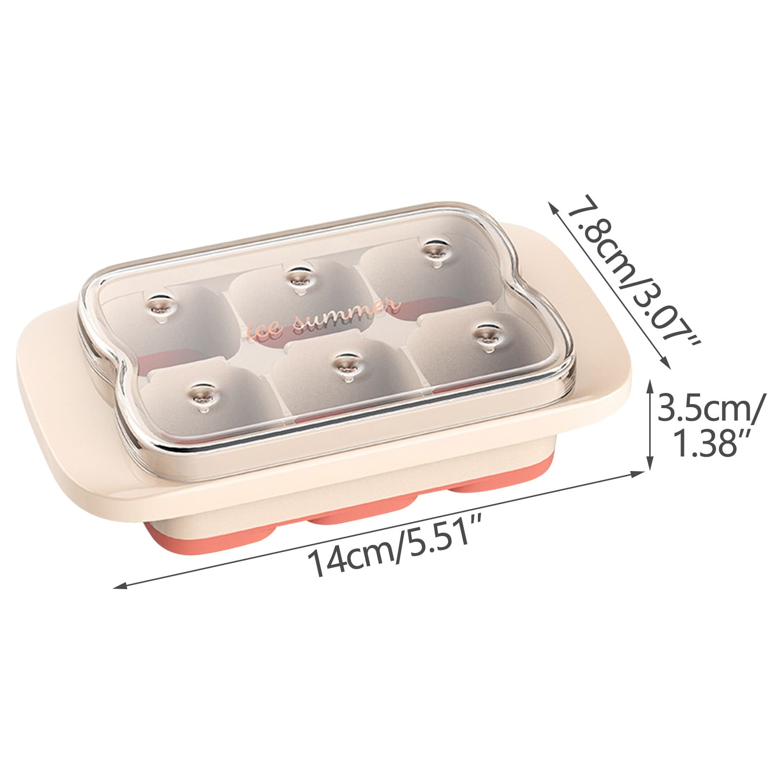 Kugisaki Clearance Ice Tray 6 Compartments Press Ice Cube Molds Ice ...