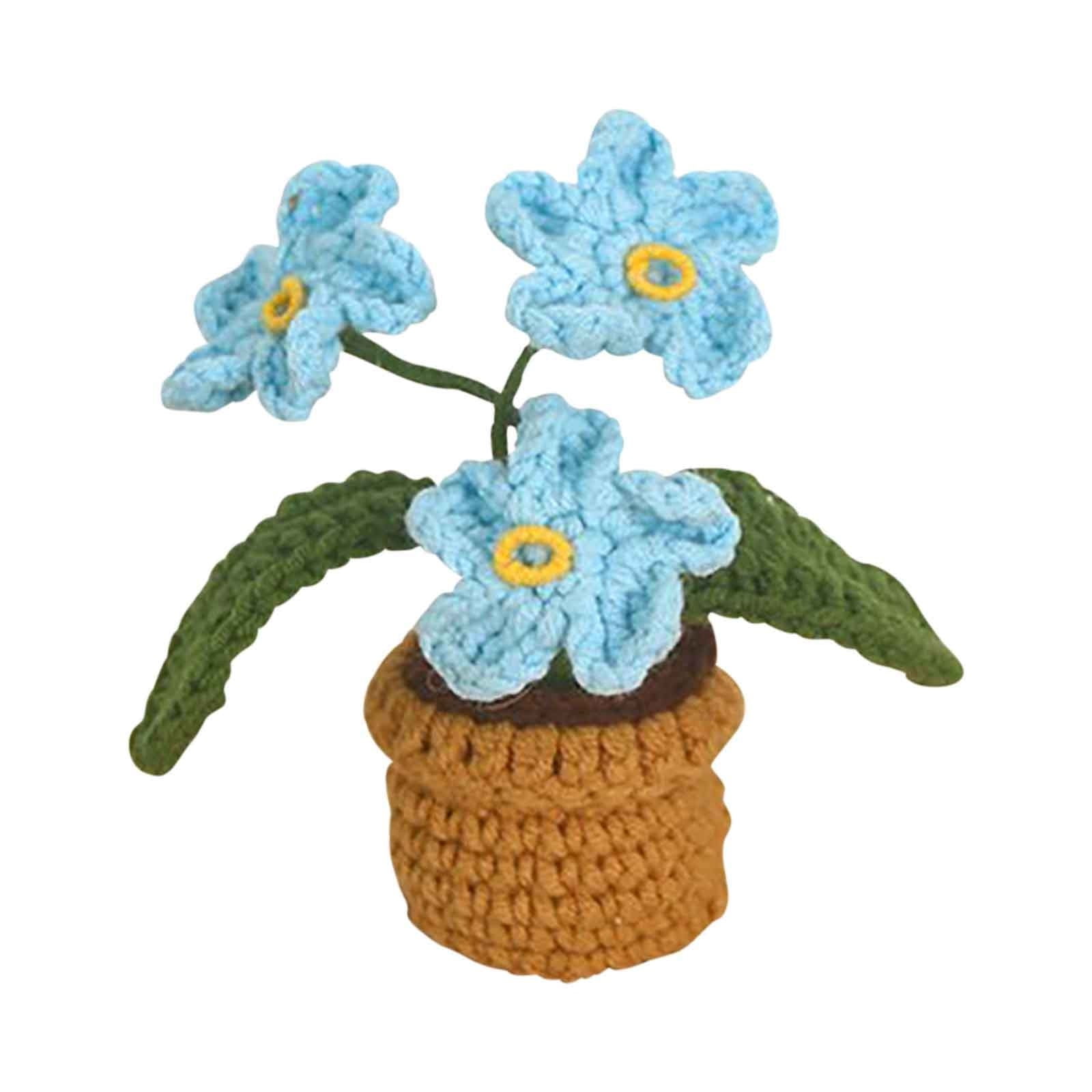 Kugisaki Clearance Ice Tray Crochet Simulation Flower Pot Finished Wool ...