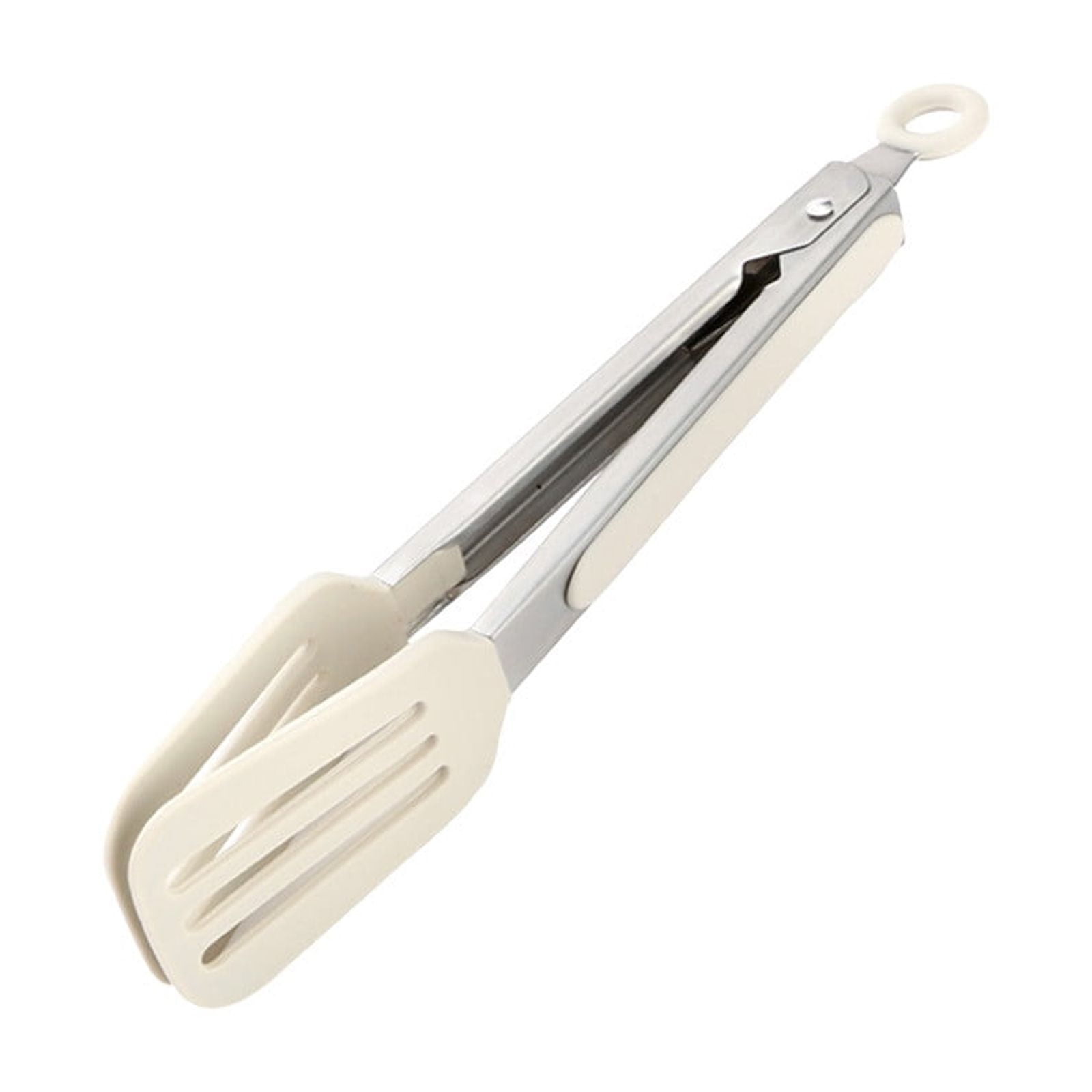 Kugisaki Clearance White Kitchen Tongs with Slotted Tips High ...