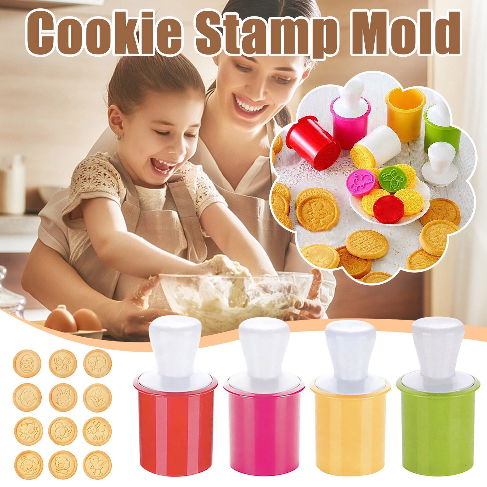 Kugisaki Clearance Yellow Cookie Silicone Cookie Stamp Silicone Set Diy ...