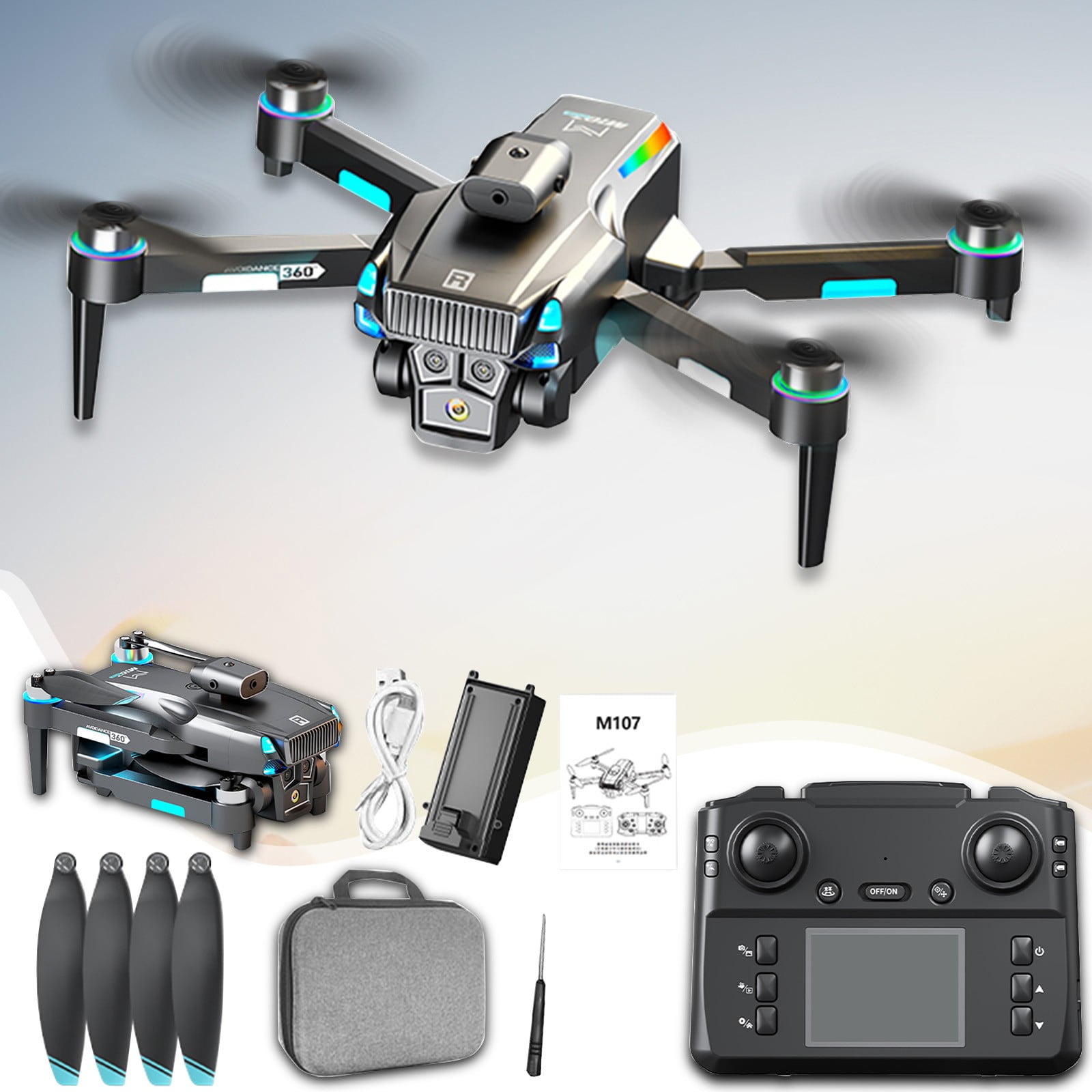 Kugisaki Drone with 1080P Screen Remote Control Brushless Motor and ...