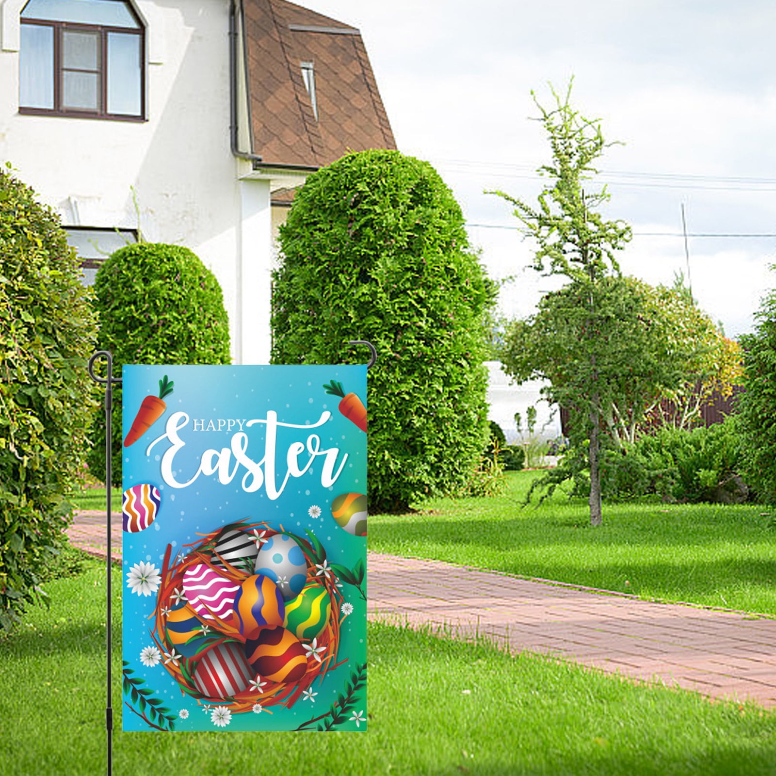 Kugisaki Easter Garden Flags Festive Party Decorations Courtyard ...
