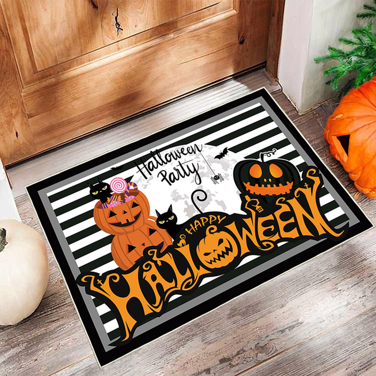Kugisaki Halloween Floor Mat with Theme-Pumpkin Skull and Print ...