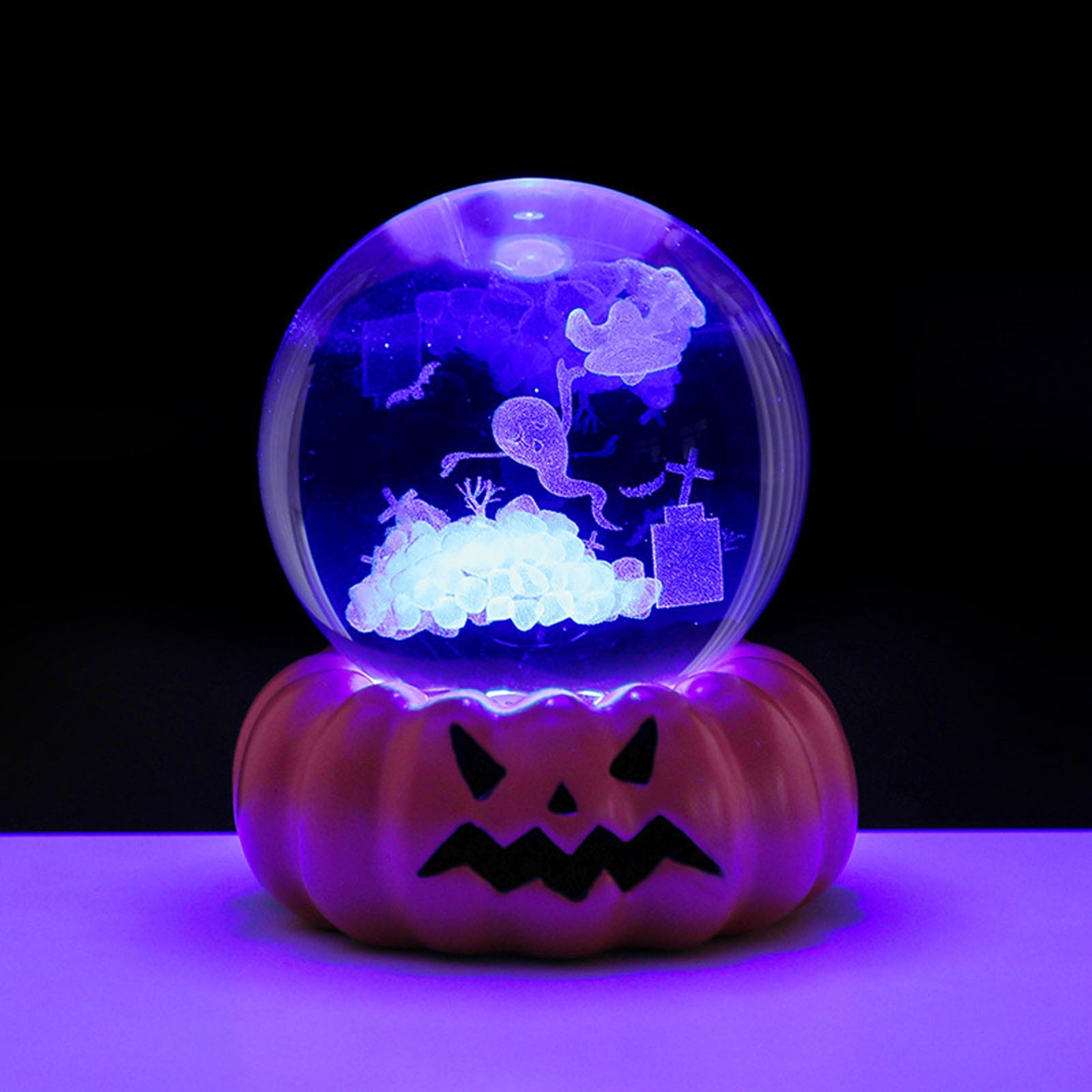 Kugisaki Halloween Pumpkin Night Lamp Desk Glass Ball Decoration ...