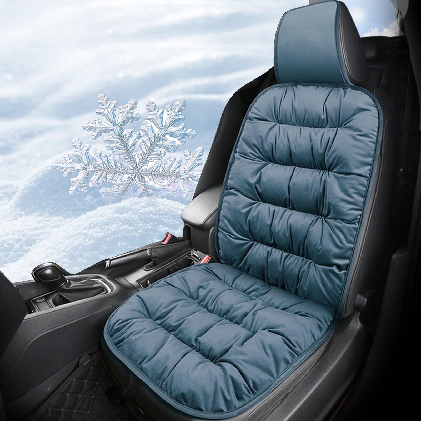 Kugisaki Plush Car Seat Cushion and Back Cushion, Warm Cozy Thick ...