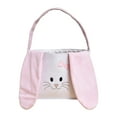 Kugisaki Plush Easter Bunny Basket Easter Buckets with Long Plush Ear ...