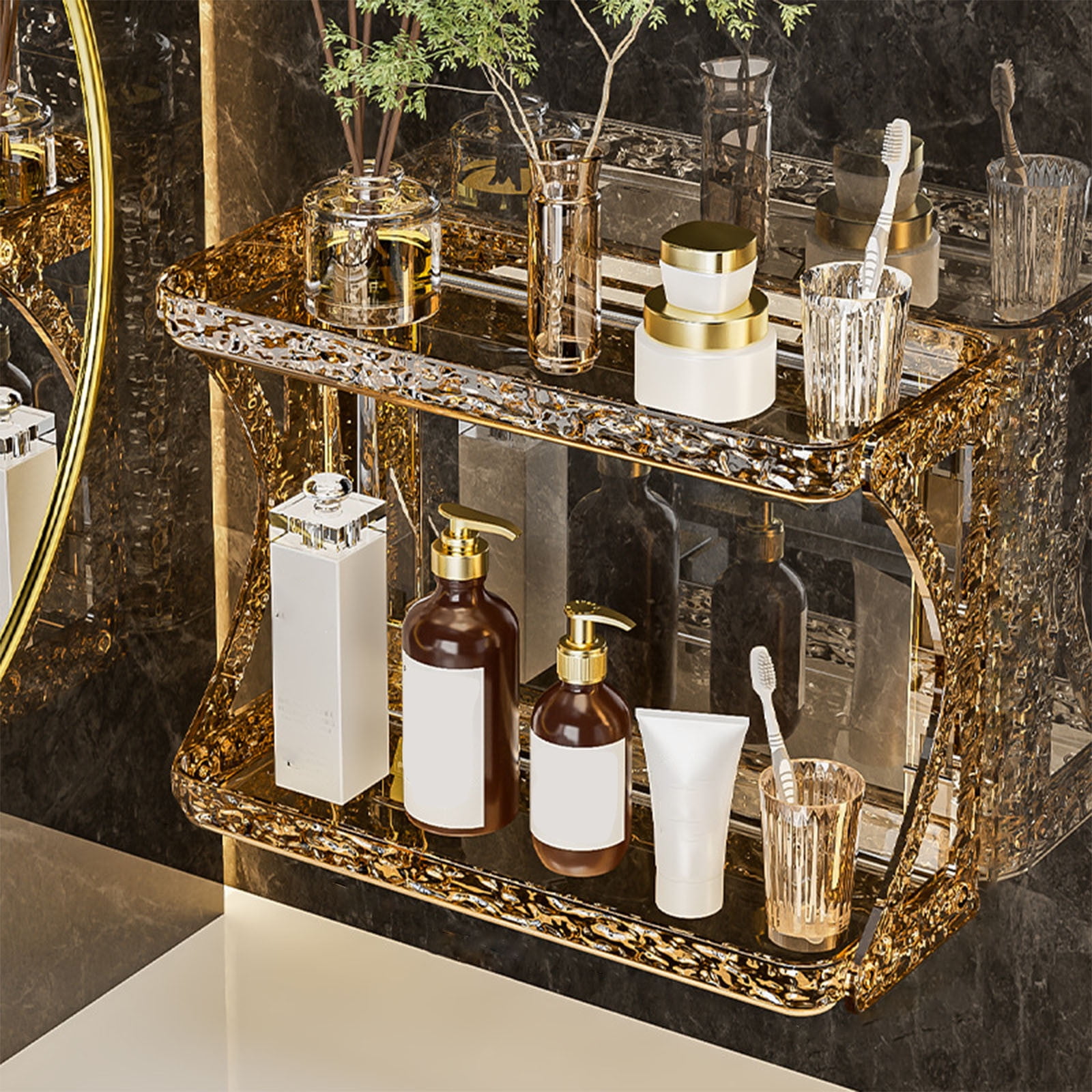 Kugisaki Storage Rack Wall Mount, Large Capacity Bathroom Toiletries ...