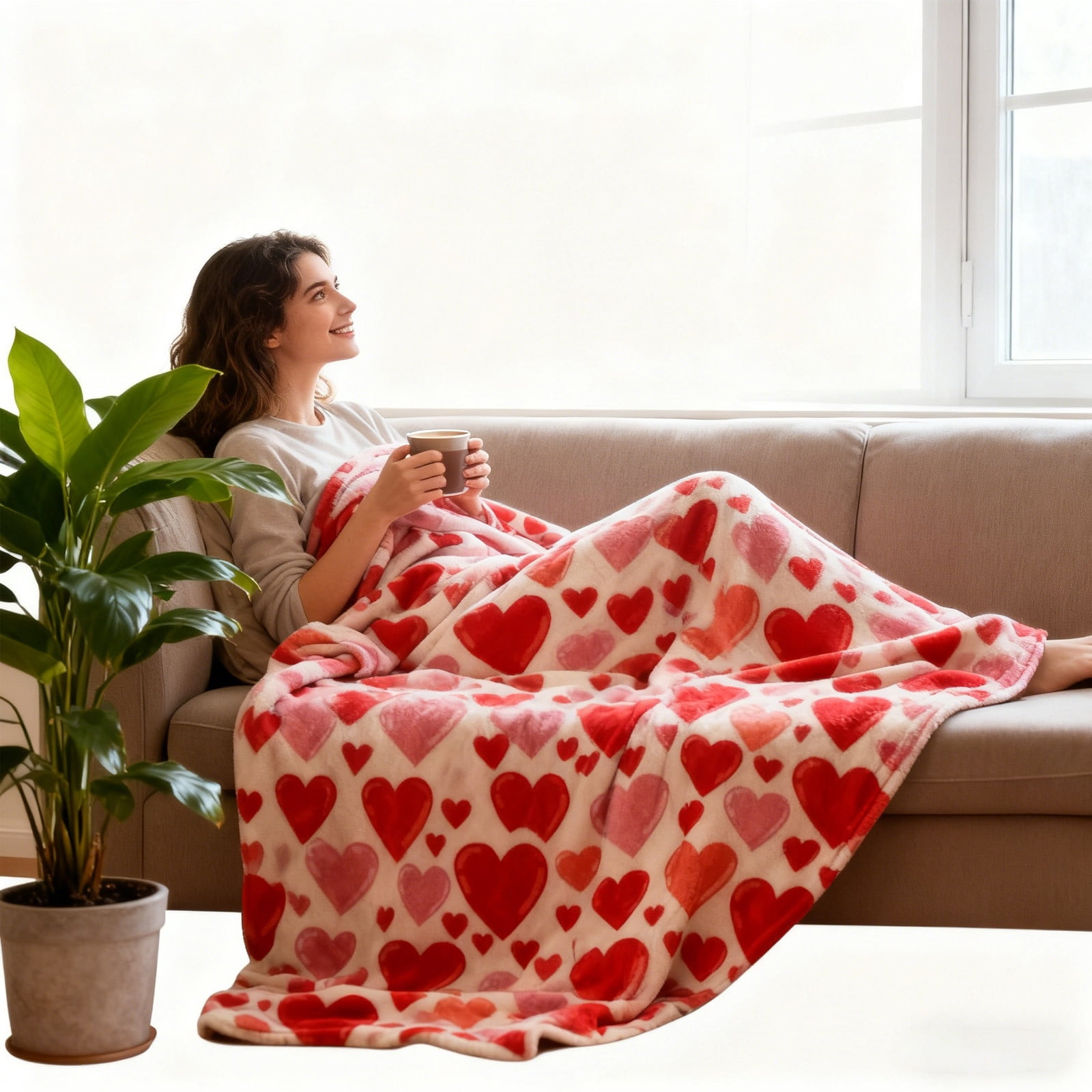 Kugisaki Valentine's Day Throw Blankets 51.2x39.3 in Love Heart Throw ...