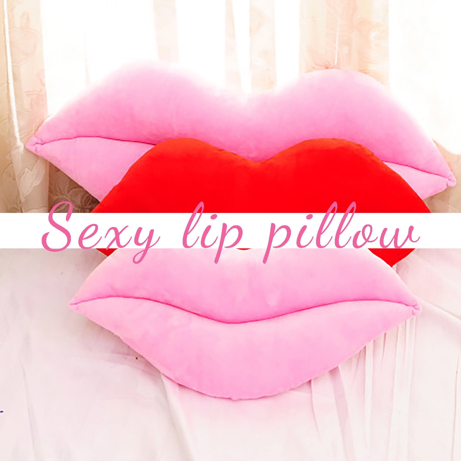 Kugisaki Valentines's Day Red Lip Throw Pillows 23 in Unique Shape ...