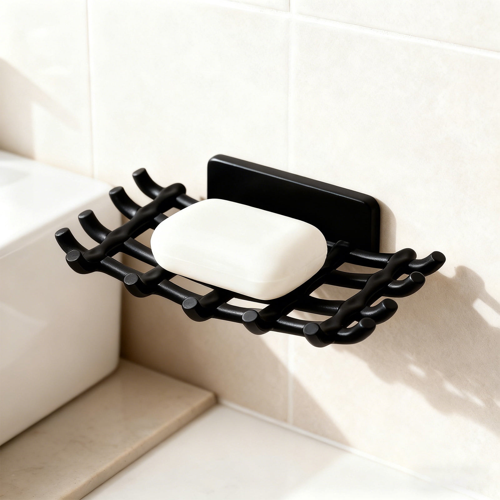 Kugisaki Wall Mounted Soap Holder Punch Free Soap Dish Rack with ...